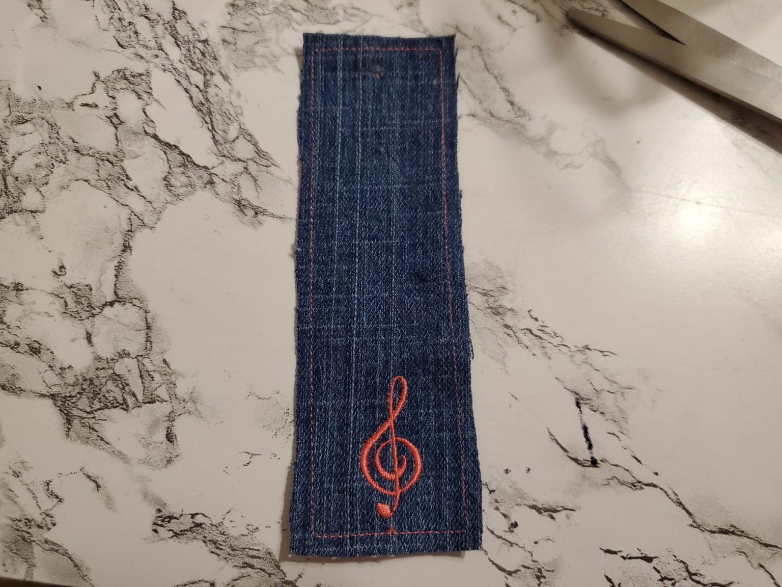 How To Embroider A Denim Bookmark - Cute Gift Idea!