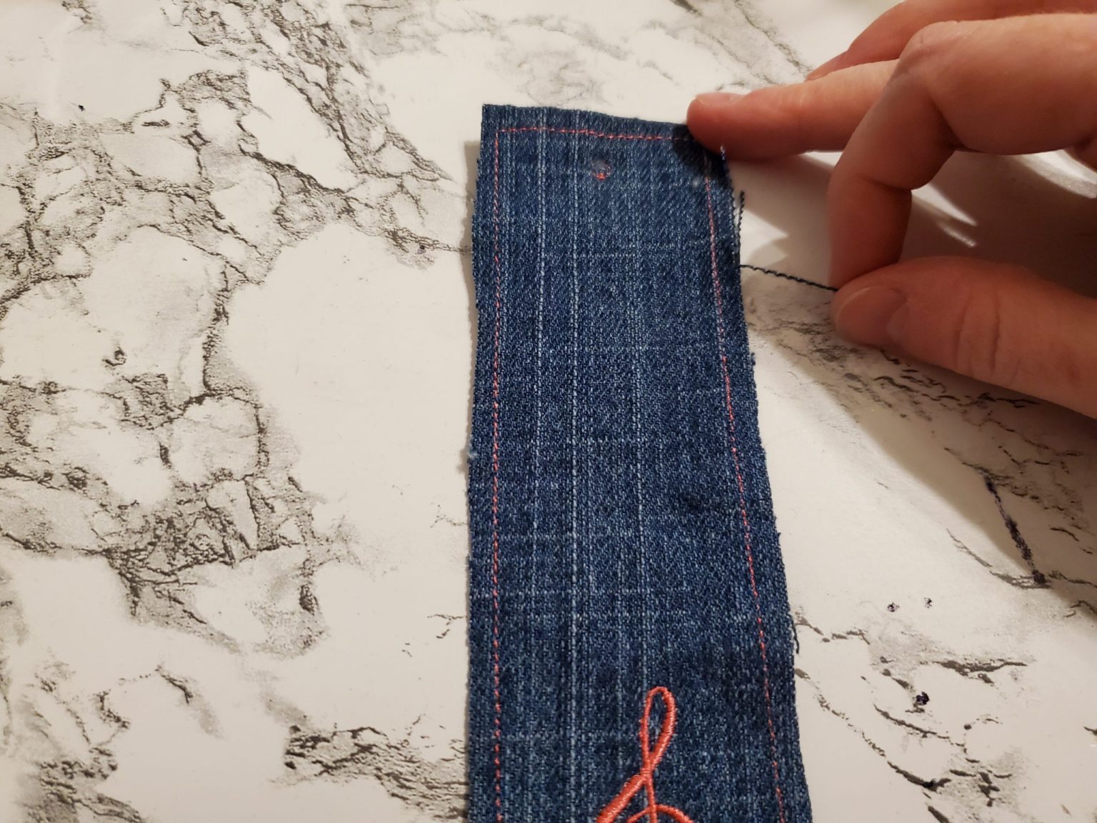 How To Embroider A Denim Bookmark - Cute Gift Idea!
